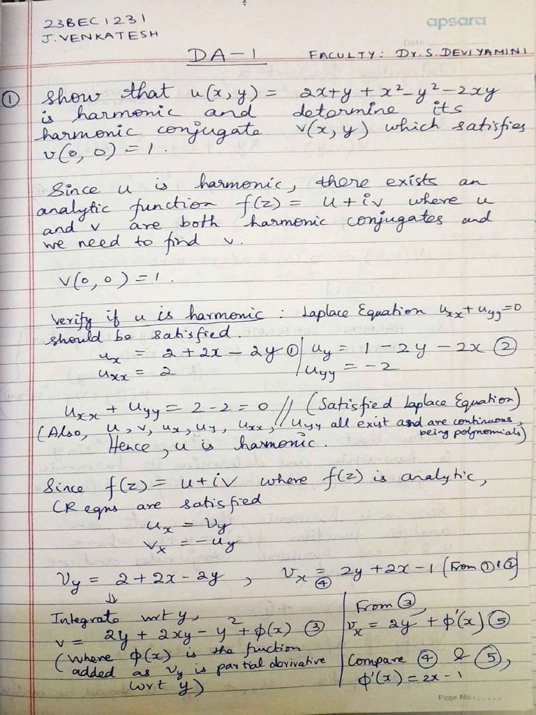 Harmonic Functions Analysis | PDF