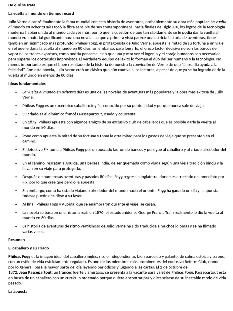 Vuelta Al Mundo en 80 Dias | PDF | Al rededor del mundo en ochenta días ...