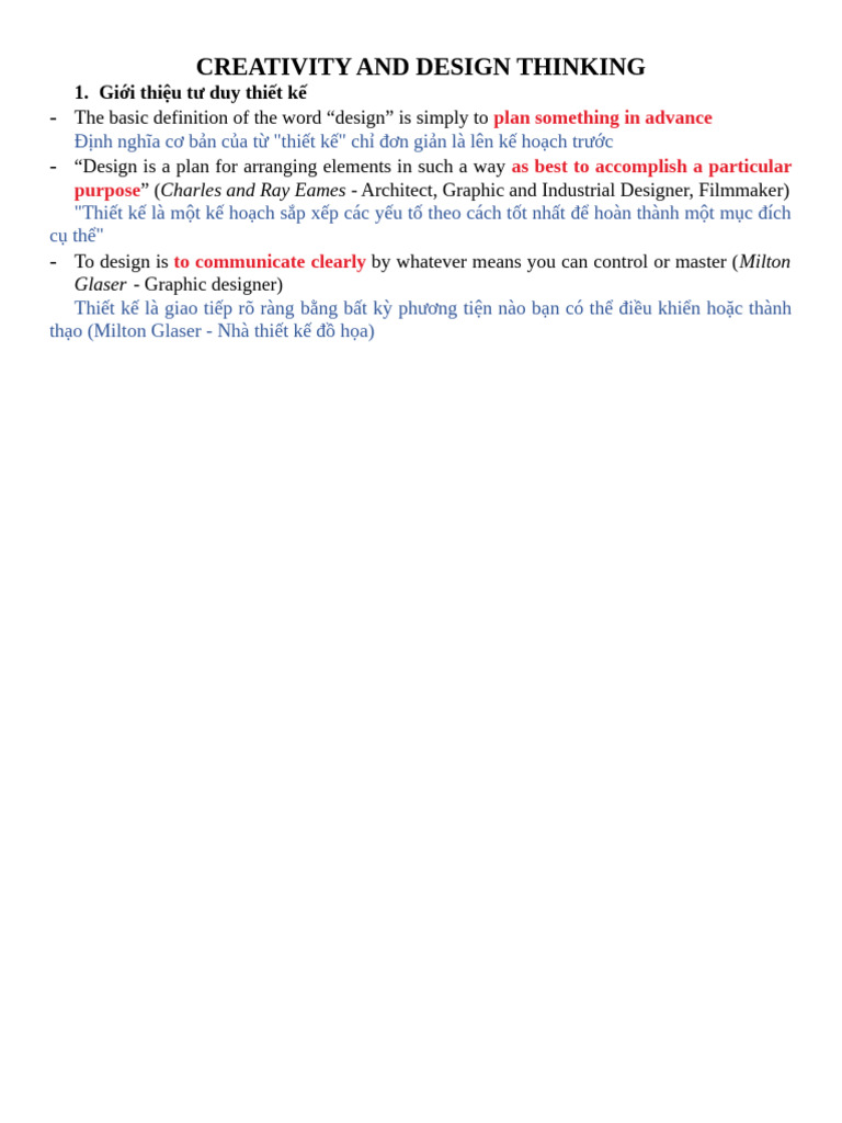 Creativity and Design Thinking | PDF