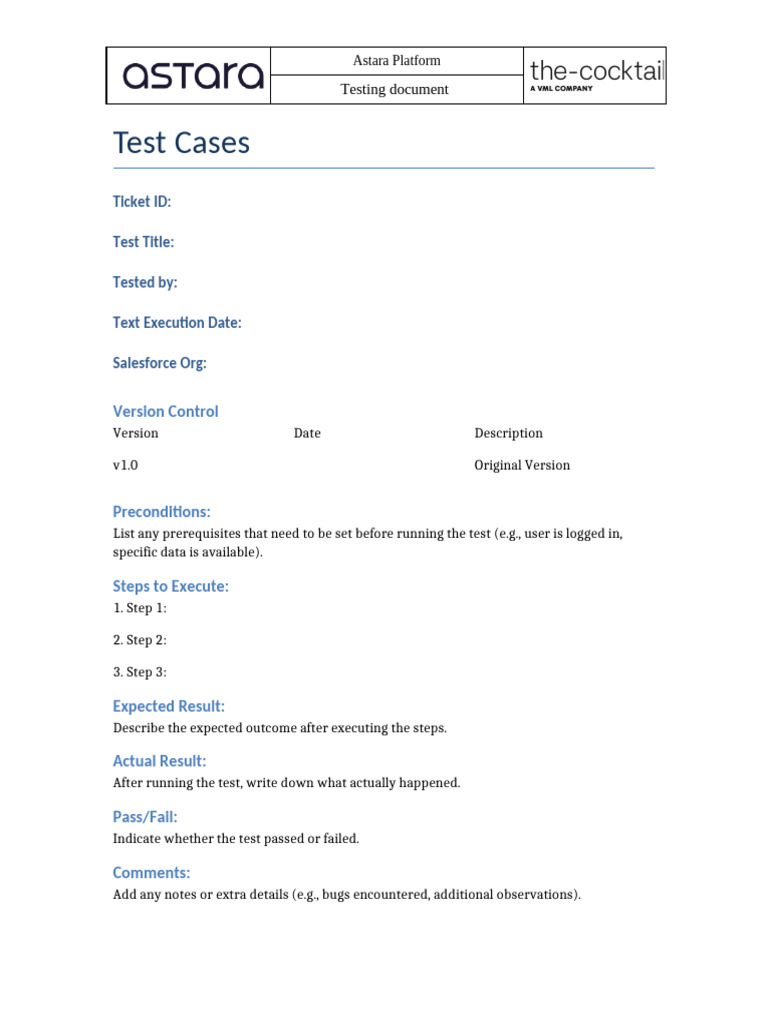 Testing Document V1 | PDF