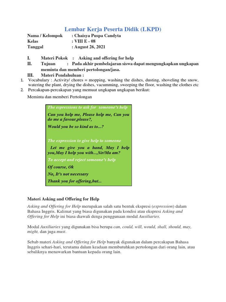 Lembar Kerja Peserta Didik LKPD | PDF