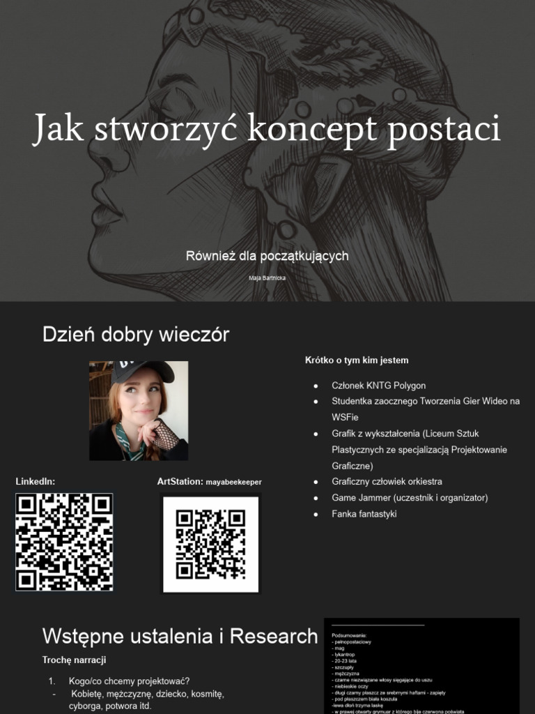 Polygon Maja Bartnicka - Prezentacja Koncept Postaci | PDF