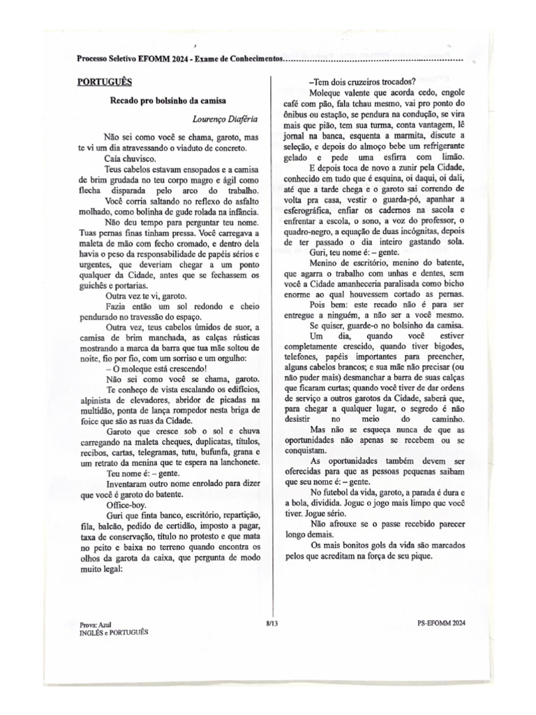 EFOMM 2024 PORTUGUÊS | PDF