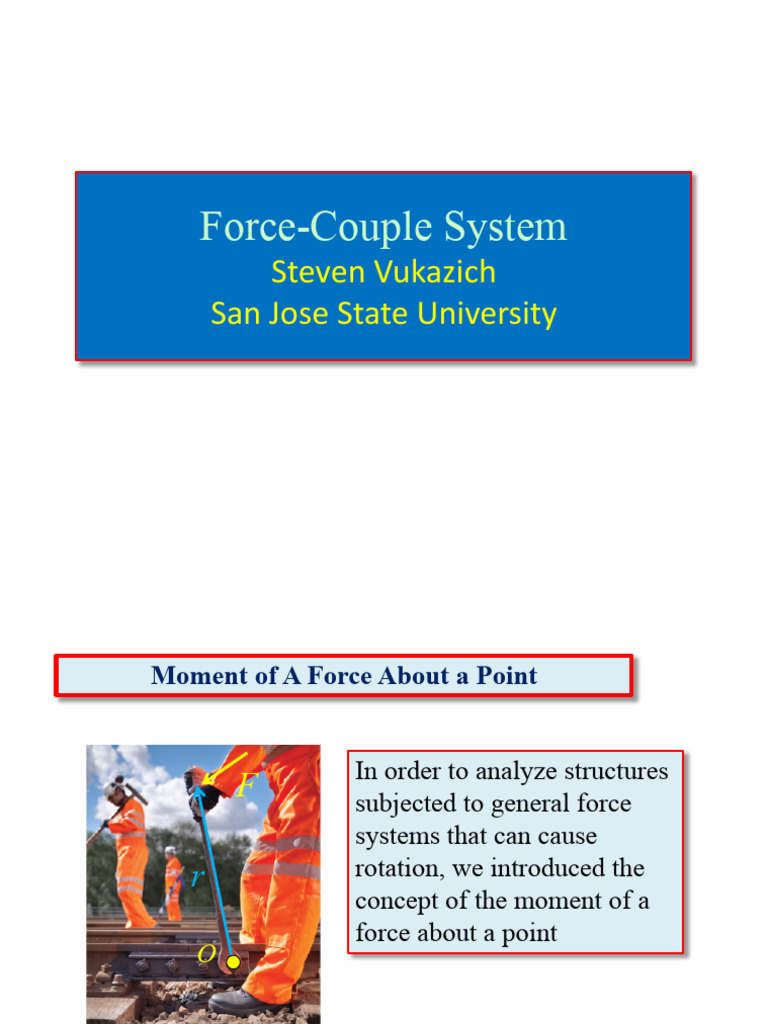 Understanding Force-Couple Systems | PDF | Force | Physics