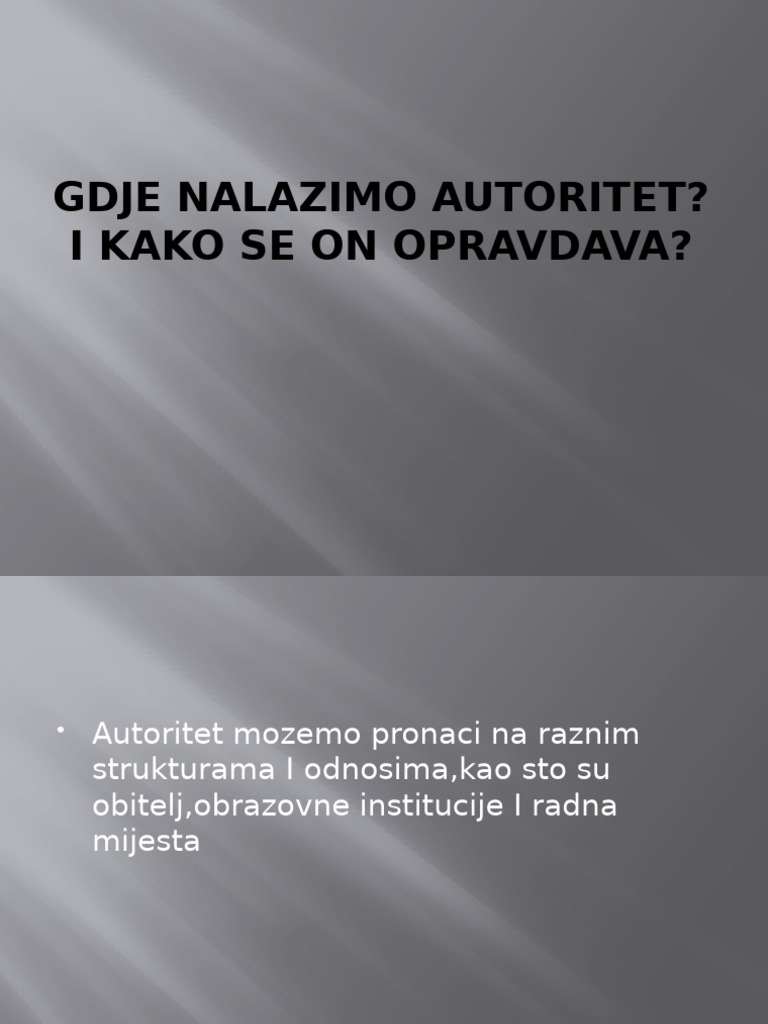 Gdje Nalazimo Autoritet | PDF