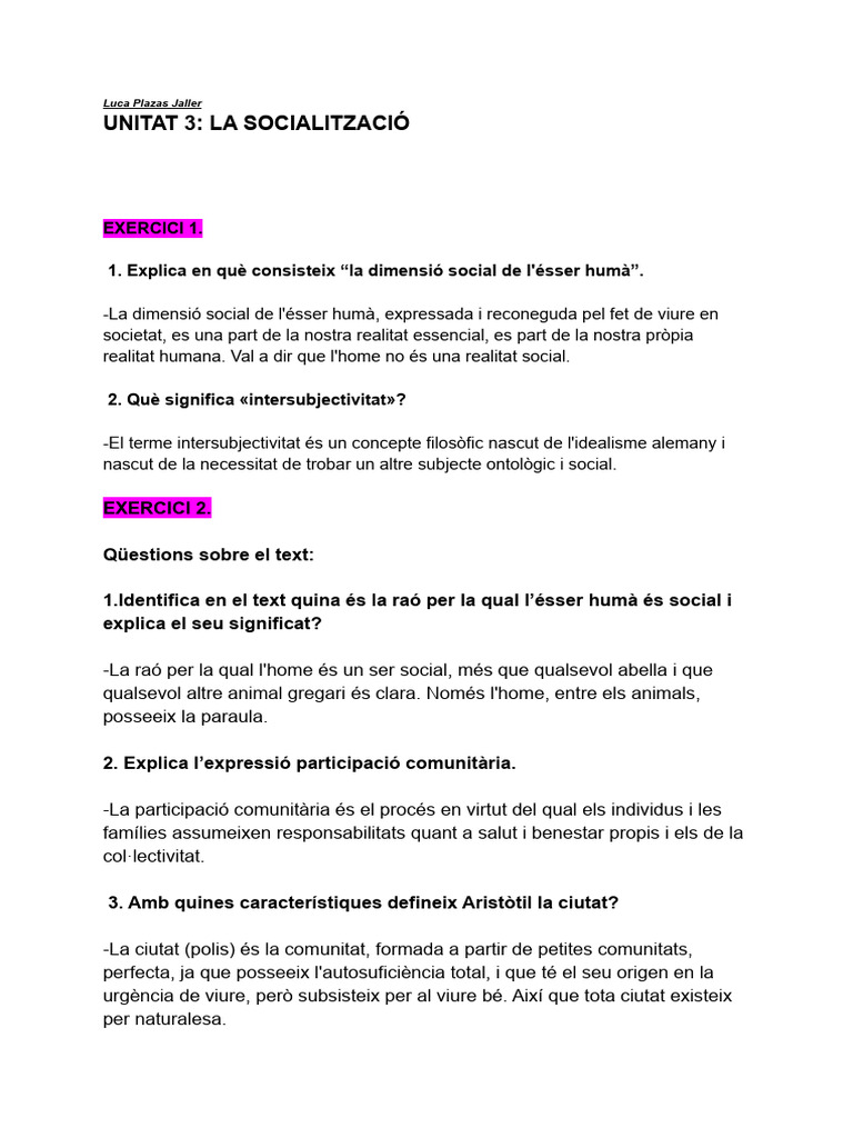 Dossier Unitat 3 Filosofia, Luca Plazas | PDF