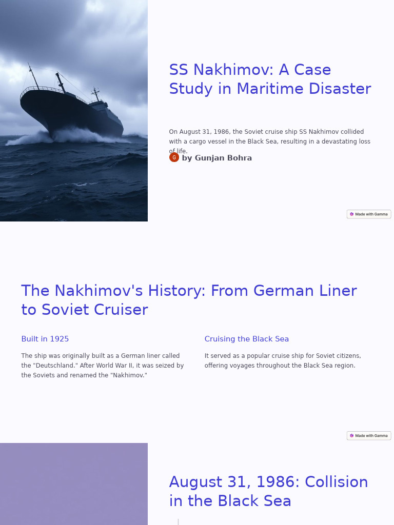 SS Nakhimov a Case Study in Maritime Disaster | PDF | Ships | Sea Captain