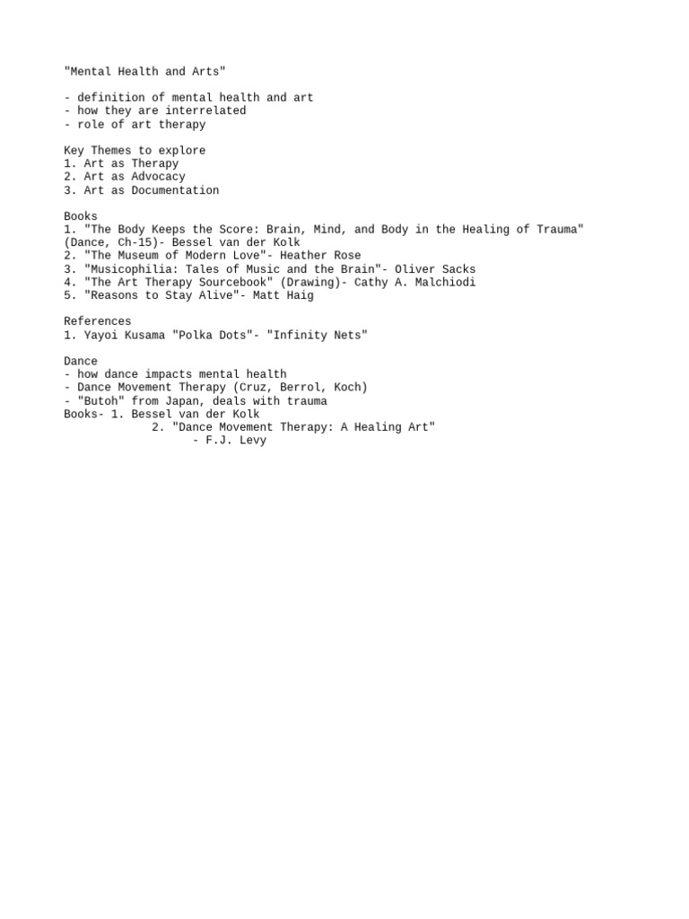 Mental Health and Arts | PDF