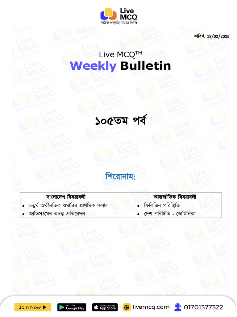 Weekly Bulltin 105 | PDF