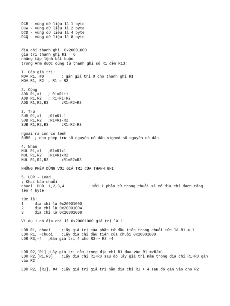 Mot So Cau Lenh Co Ban | PDF