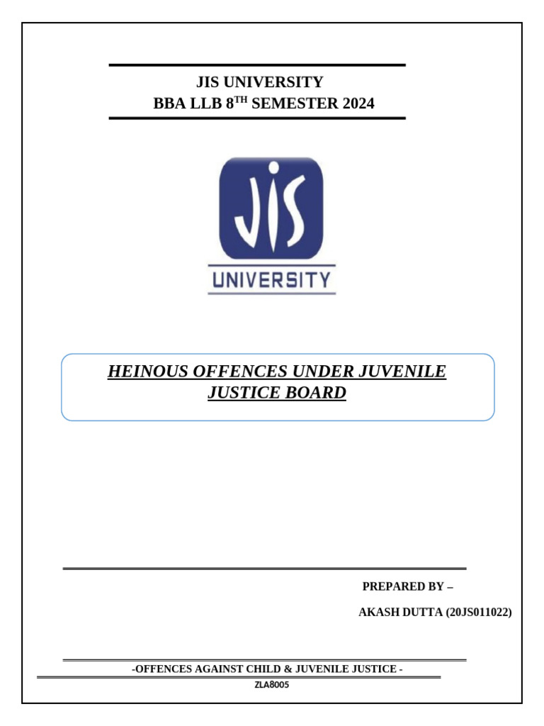 Heinous Offences in Juvenile Justice | PDF | Crimes | Crime & Violence