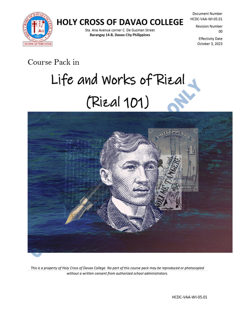 Module 2 Rizal 101 - Course Pack | PDF | Academic Degree | Freemasonry