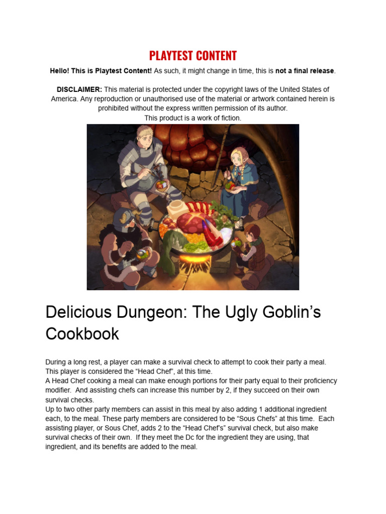 T.U.G.s Delicious Dungeon_ D&D Cookbook | PDF | License | Copyright