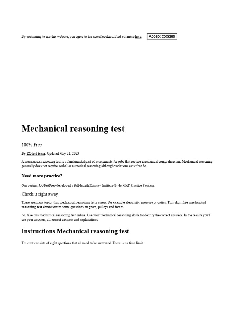 Free Mechanical Aptitude Test, Practice Your Mechanical Reasoning ...
