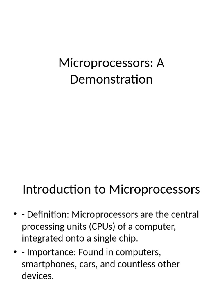 Microprocessors_Demo | PDF | Central Processing Unit | Microprocessor