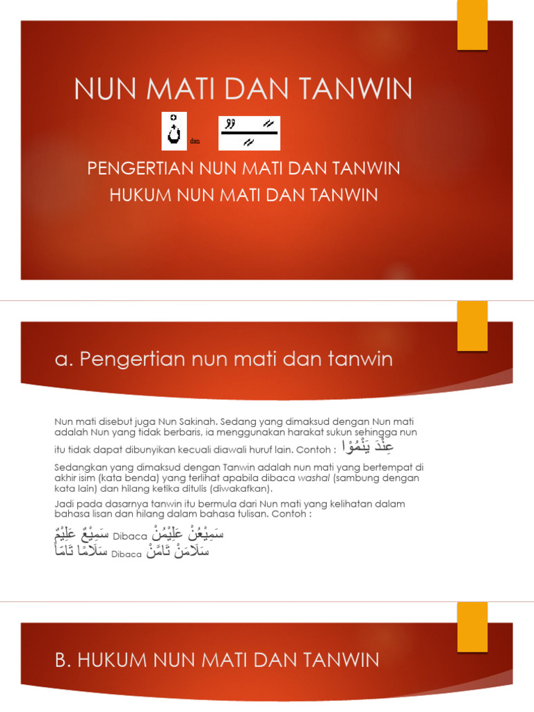 Pengertian Nun Mati dan Tanwin | PDF