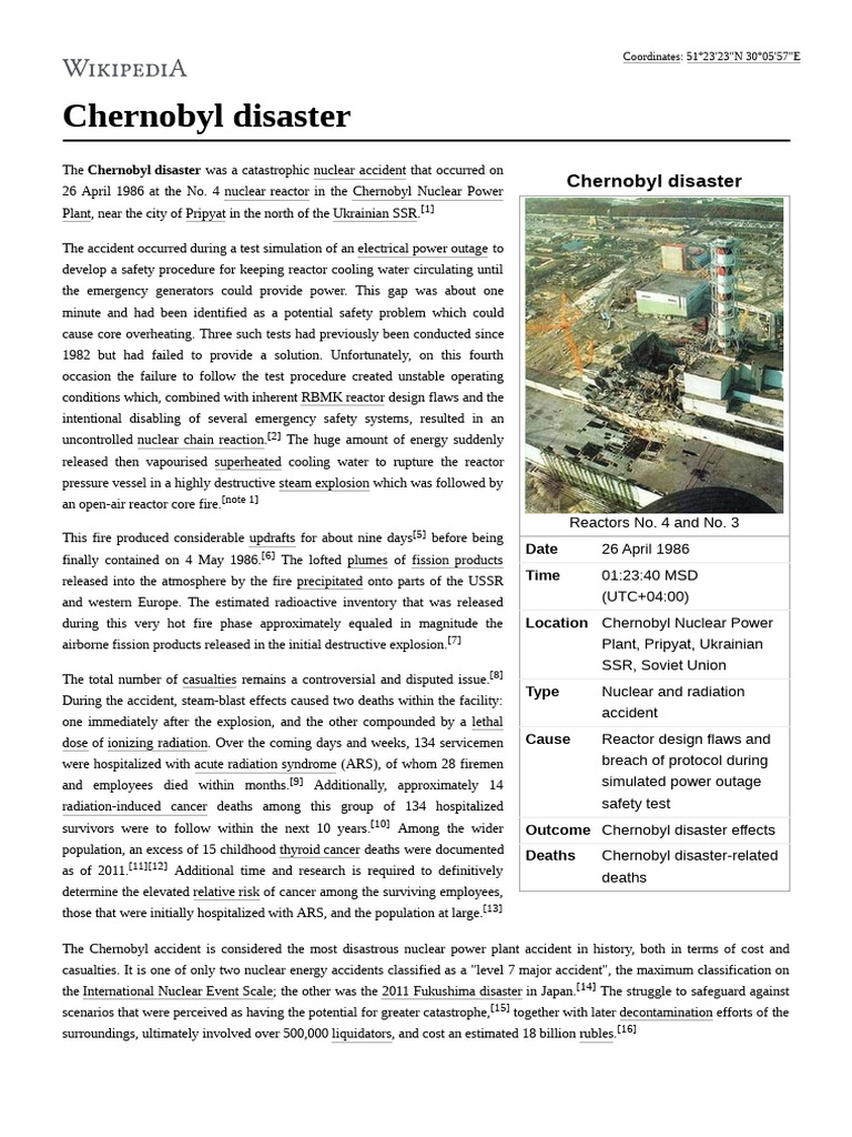 Chernobyl Disaster | PDF | Chernobyl Disaster | Nuclear Reactor