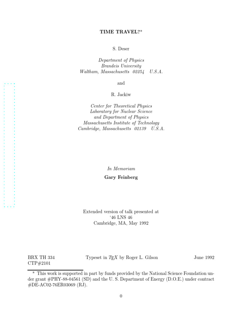 Time Travel? | PDF | Spacetime | Time Travel