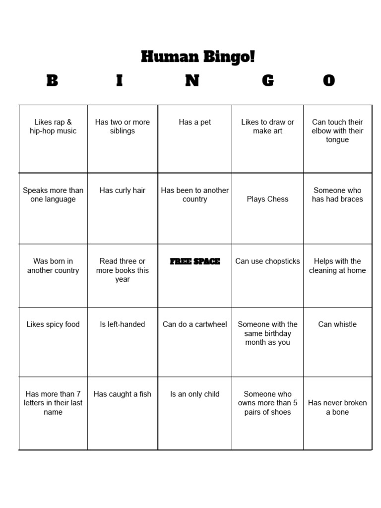 Human Bingo | PDF