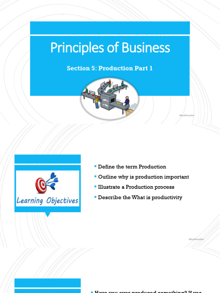 POB Section 5 Part 1 Introduction To Production | PDF | Factors Of ...