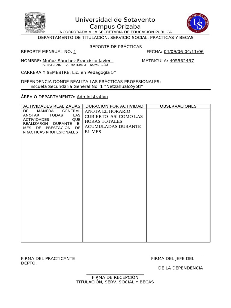 REPORTE DE PRAC (1) .Formato | PDF