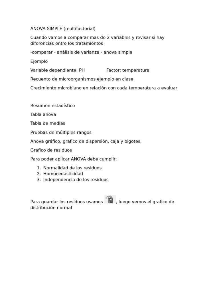 Análisis de Varianza Simple (ANOVA) | PDF
