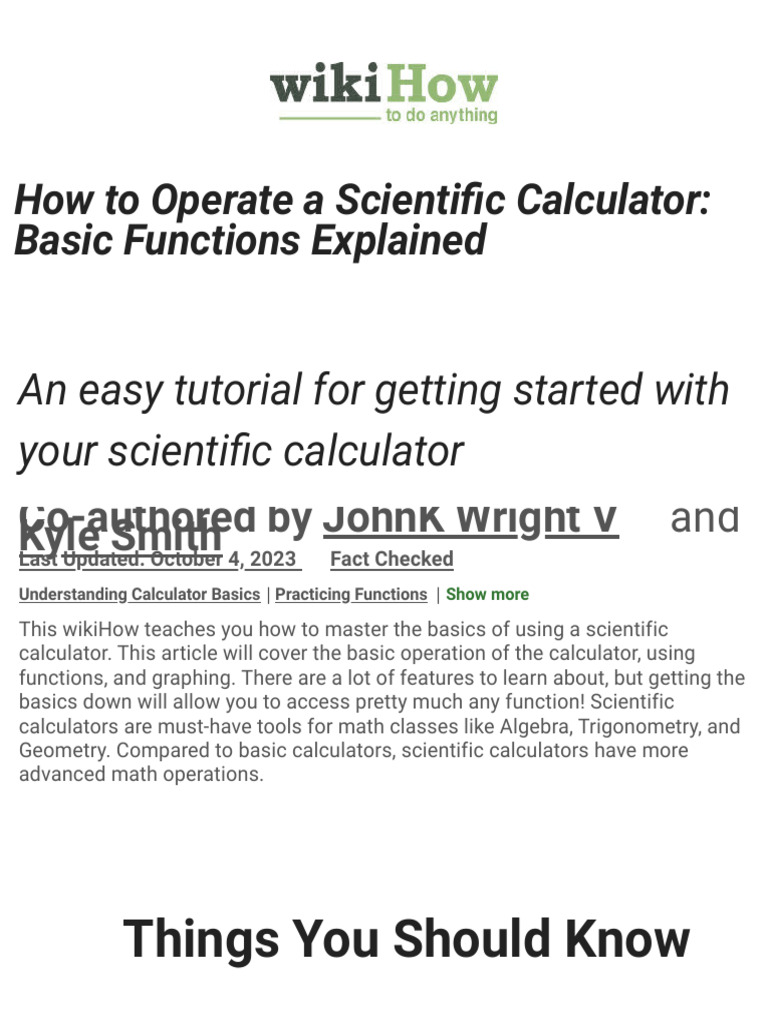 Mastering Scientific Calculator Basics | PDF | Trigonometric Functions ...