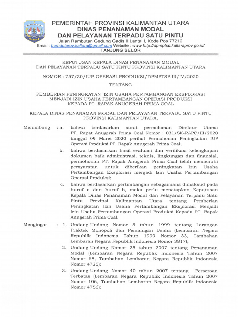 IUP OP PT.Rapak | PDF