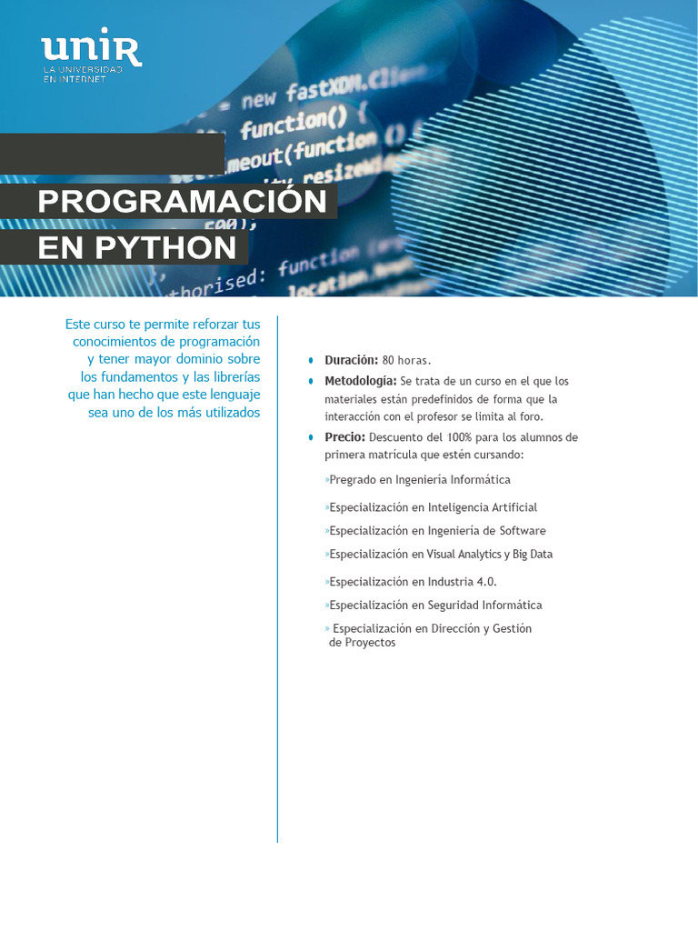 Curso Avanzado de Python para Ingenieros | PDF | Python (lenguaje de programación) | Tecnologías ...