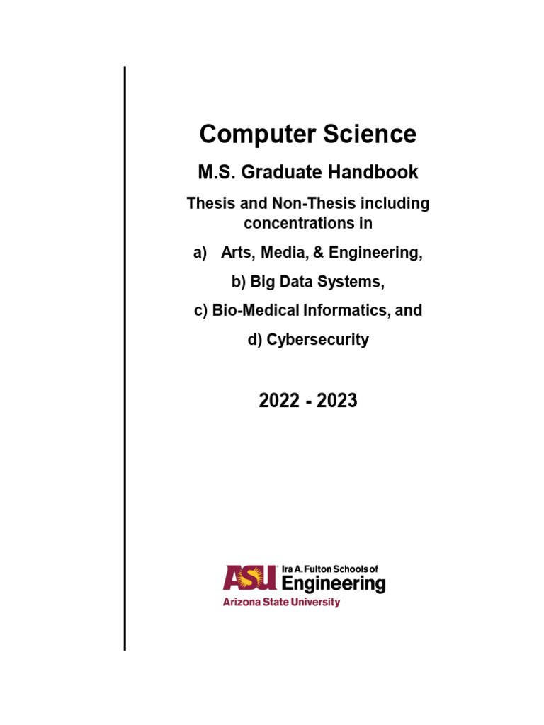 ASU Computer Science M.S. Handbook | PDF | Postgraduate Education ...