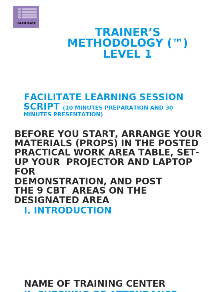 Facilitate Learning Session (FLS) PPT - COC1 | PDF | Learning ...