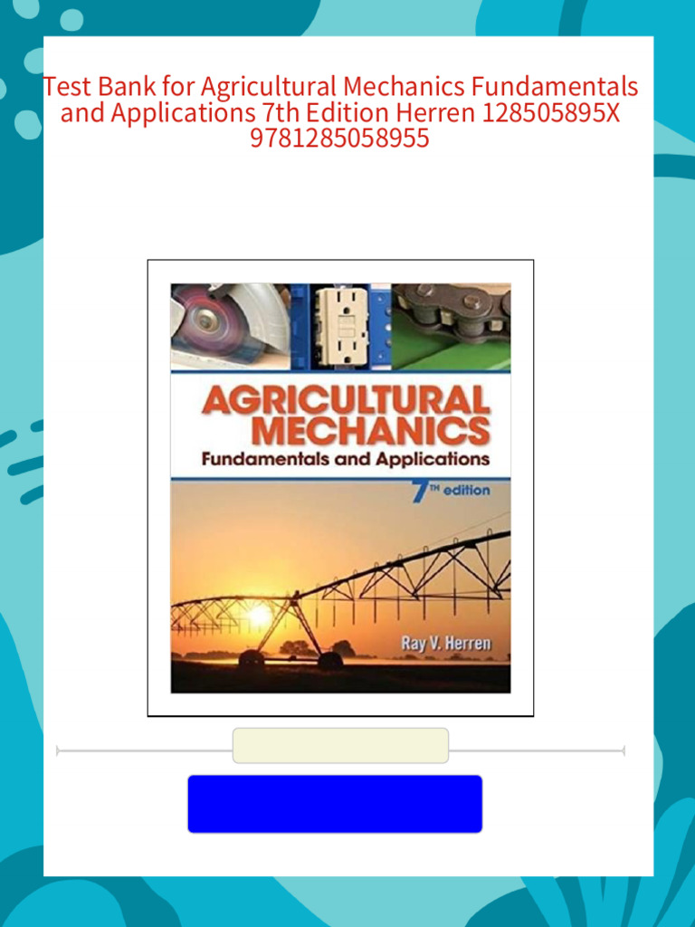 Get Immediate PDF Access To The Full Test Bank For Agricultural ...