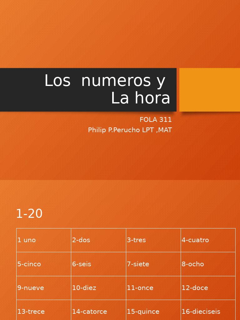 Los Numeros y La Hora | PDF