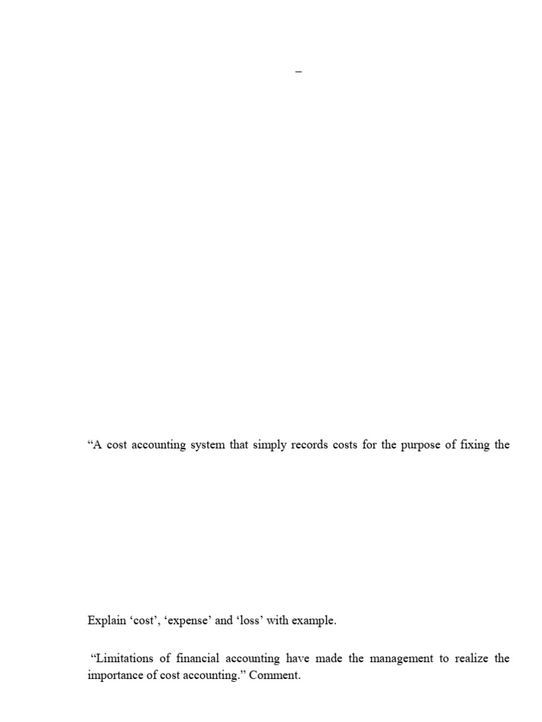 Cost Accounting Concepts and Comparisons | PDF