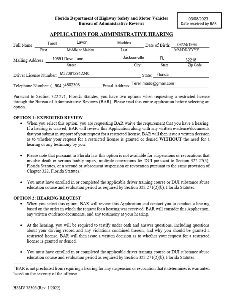 Apply For Hardship License Online-Pdffiller | PDF | Driver's License ...