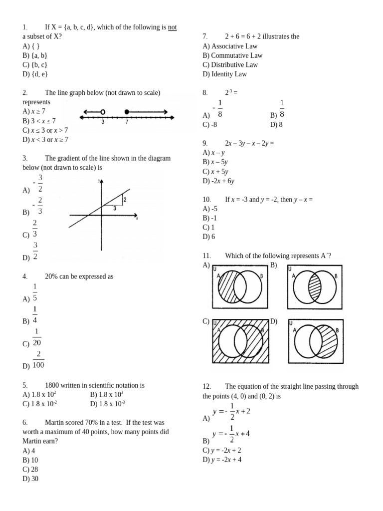 Math Practice Questions and Solutions | PDF | Mathematical Logic ...