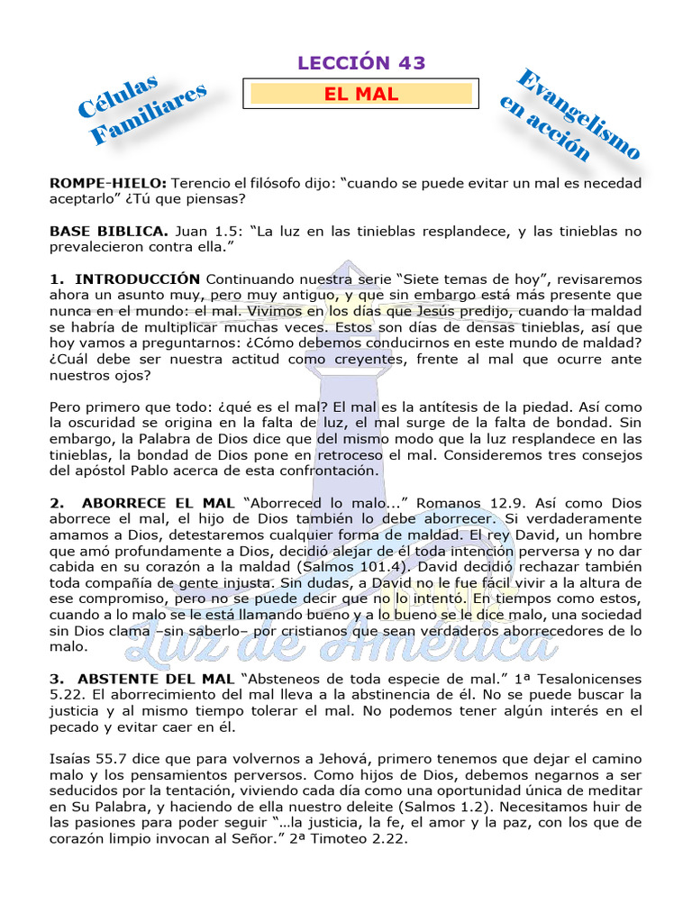 Cómo los cristianos enfrentan el mal | PDF | Pecado | Mal