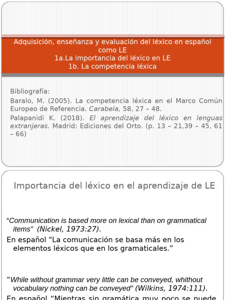 Importancia Del Léxico | PDF | Léxico | Lingüística