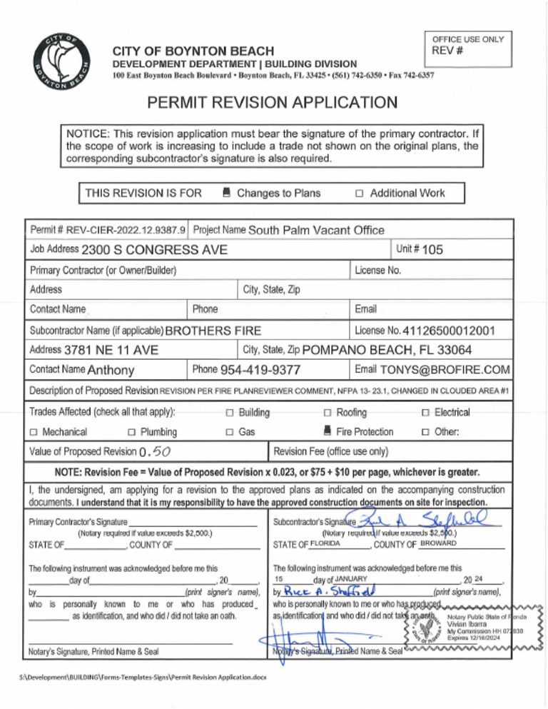 Boynton Bch Building Permit Revision # 1 For REV-CIER-2022.12.9387.9 ...