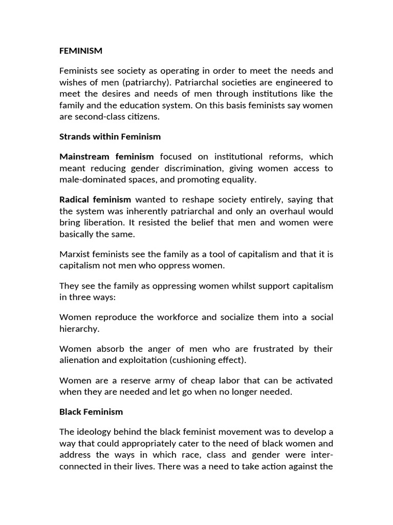 FEMINISM and Its Types | PDF