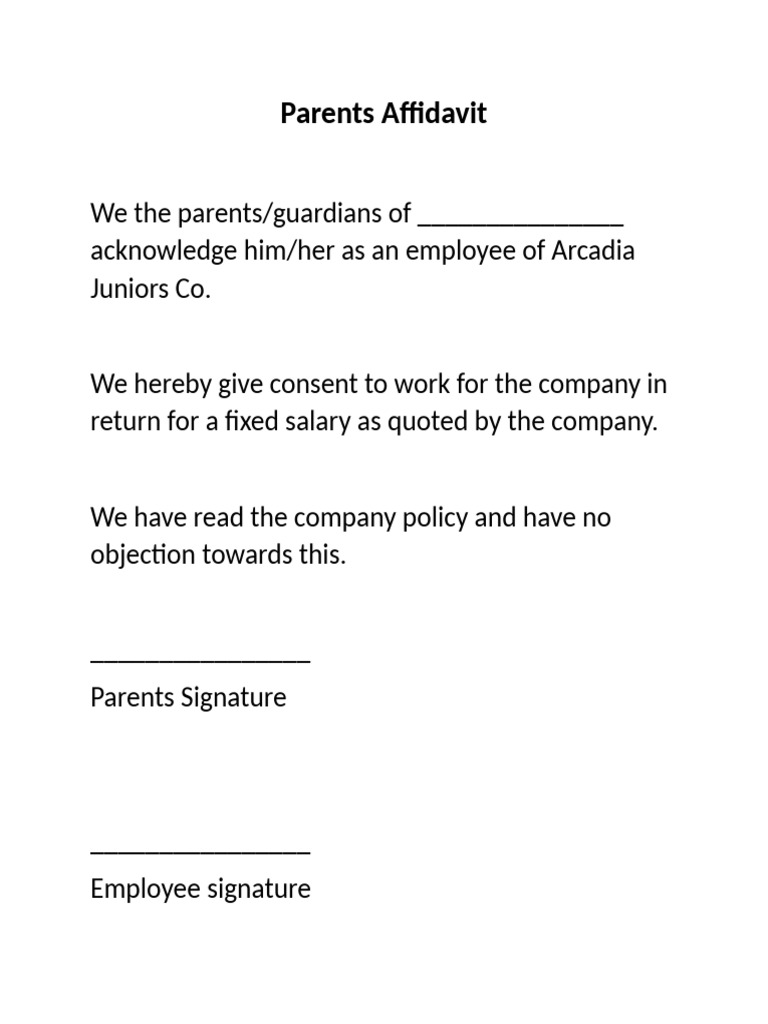Parents Affidavit | PDF