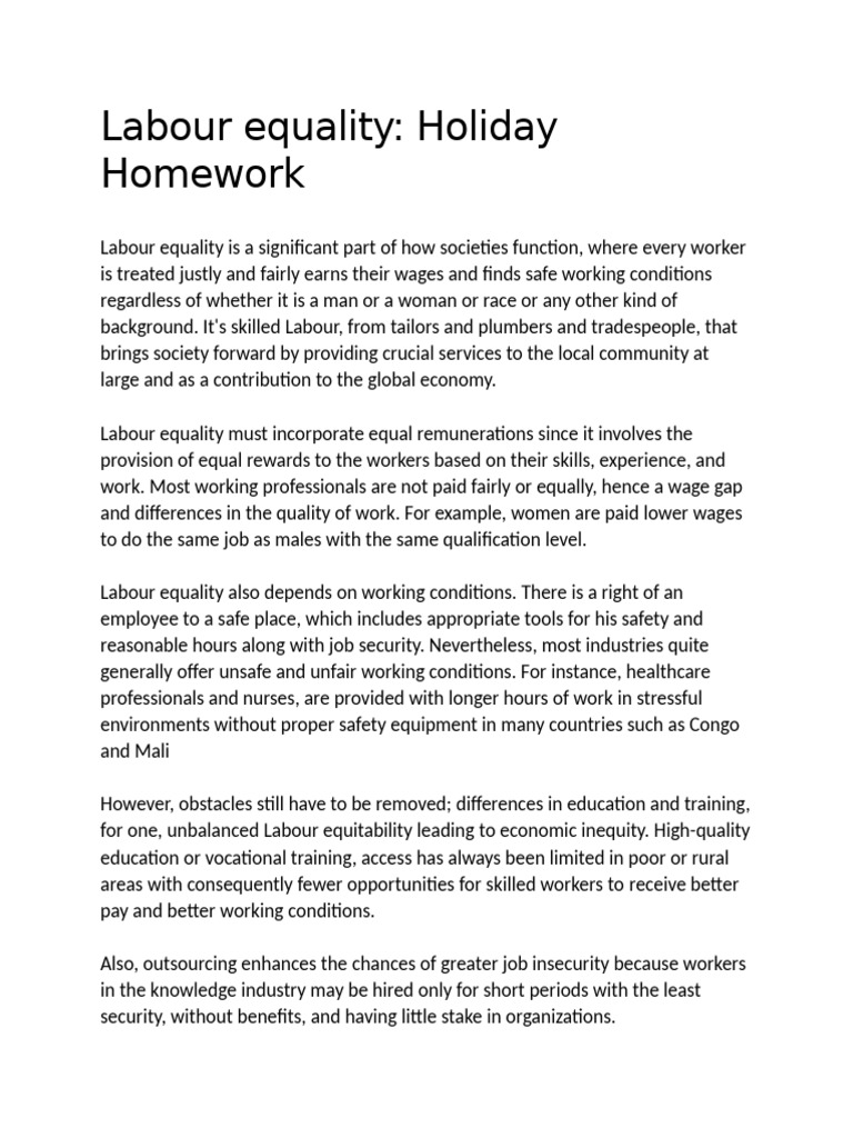 Labour equality(GP) | PDF
