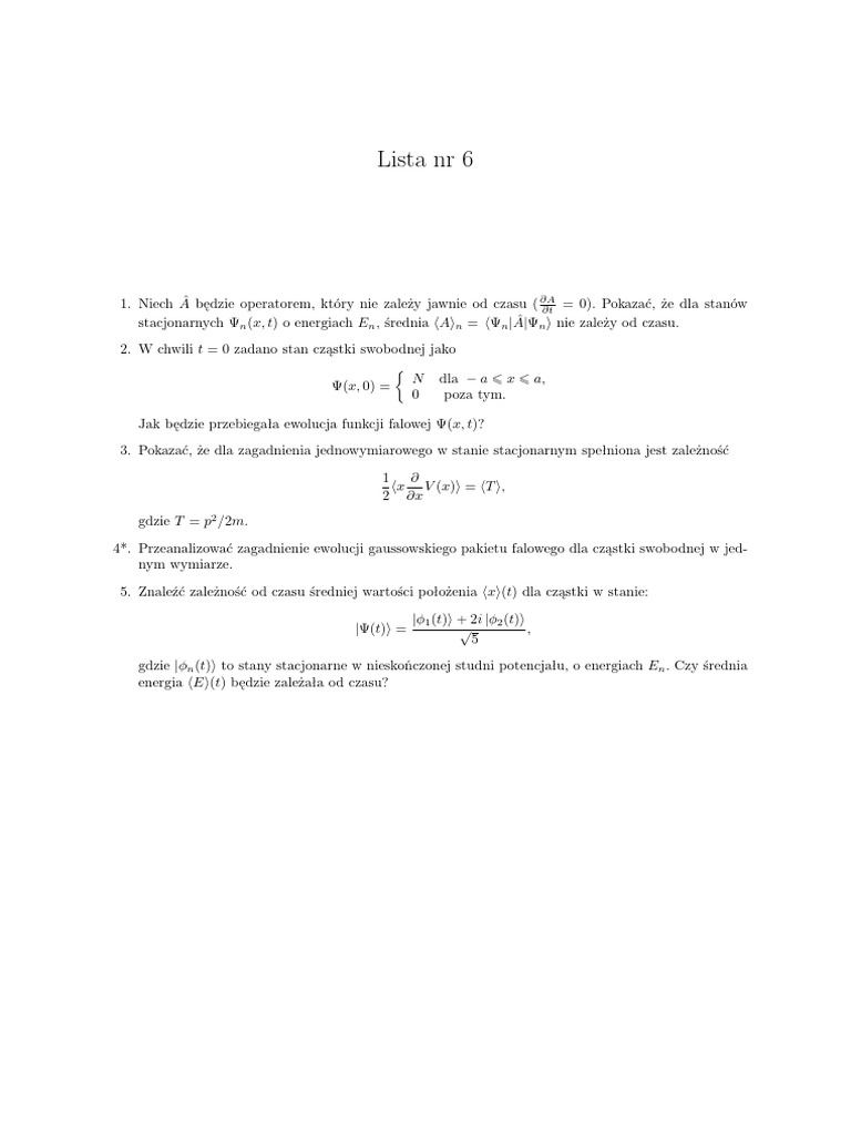 Quant Lista 6 | PDF