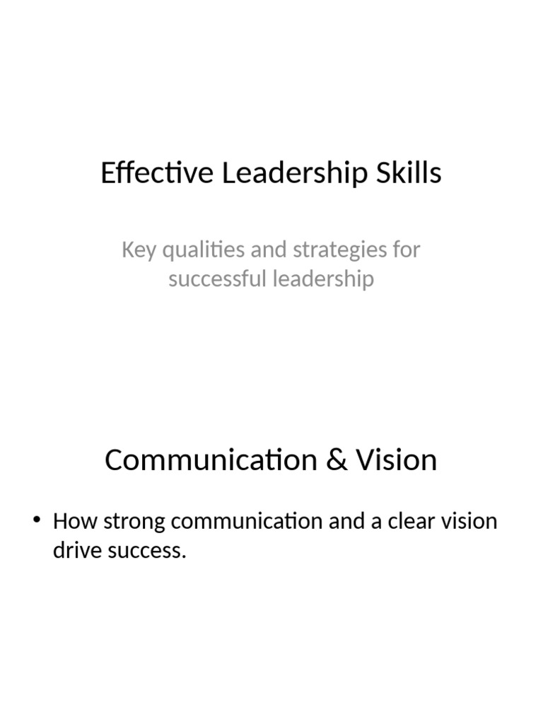 Effective Leadership | PDF