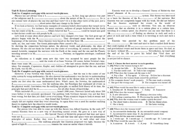 Extra Unit 8-Part 1 | PDF