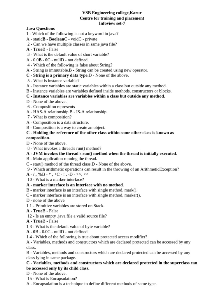 Infoview Set7 | PDF | Method (Computer Programming) | Class (Computer ...