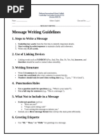 Message Writing Class 6 | PDF
