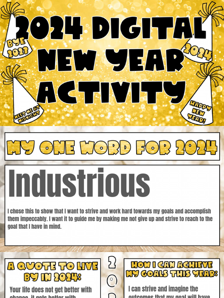 Copy of New Year Digital Activity (2024 Version)- Neelands Student | PDF
