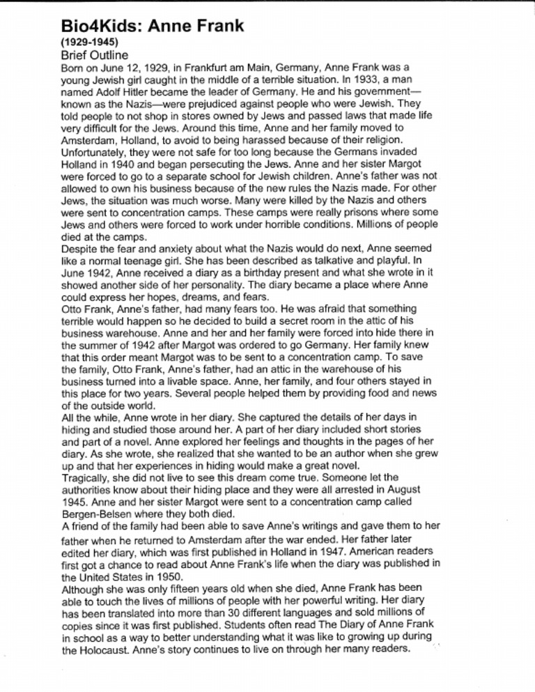 Jakob Ramer - Anne Frank Resource 2 | PDF