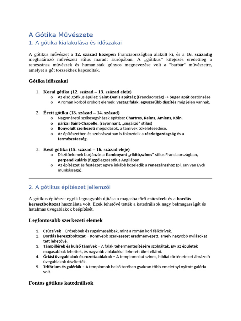 Gótika Művészetéről | PDF